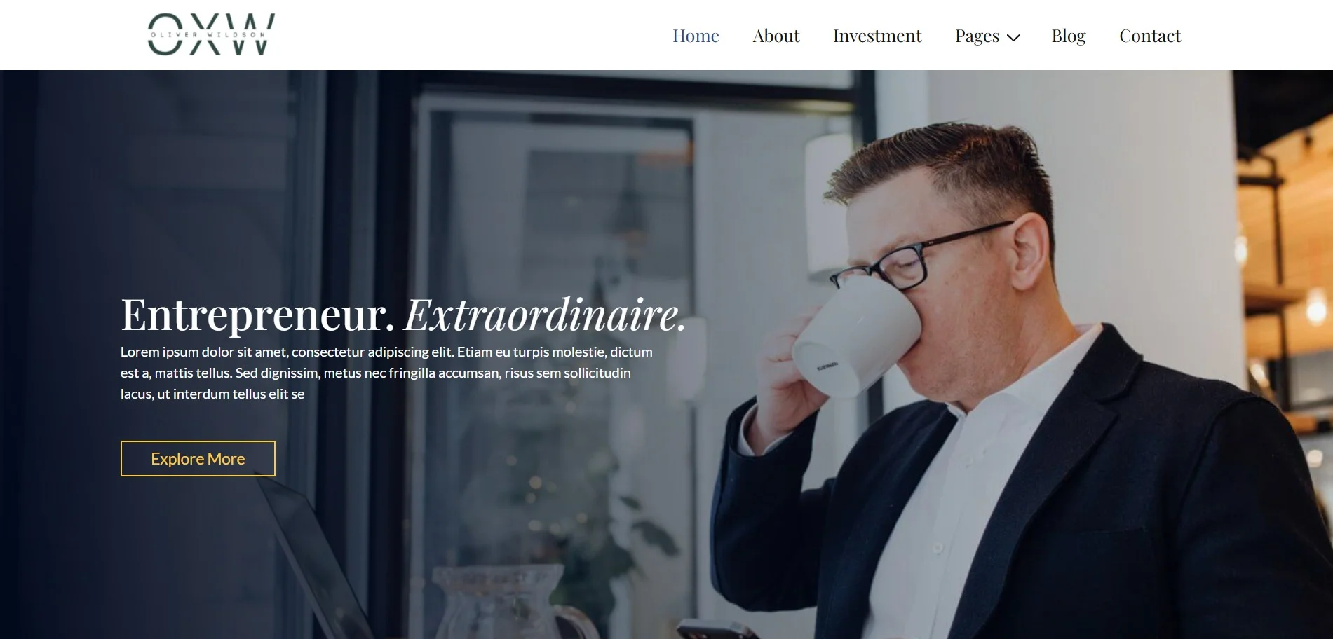 Entrepreneur WordPress Website Template