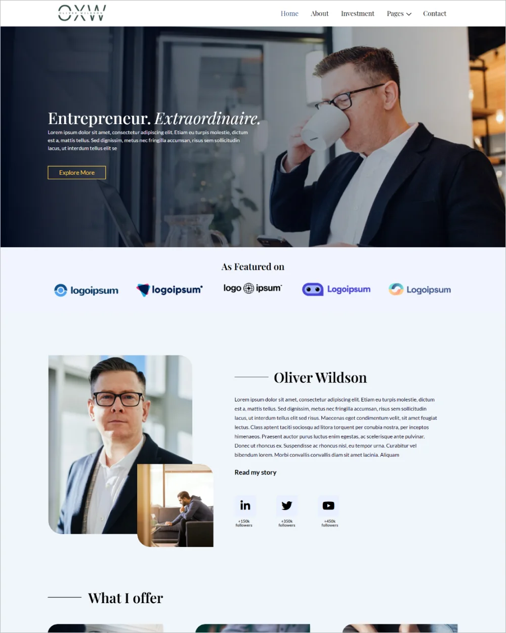 Entrepreneur WordPress Website Template