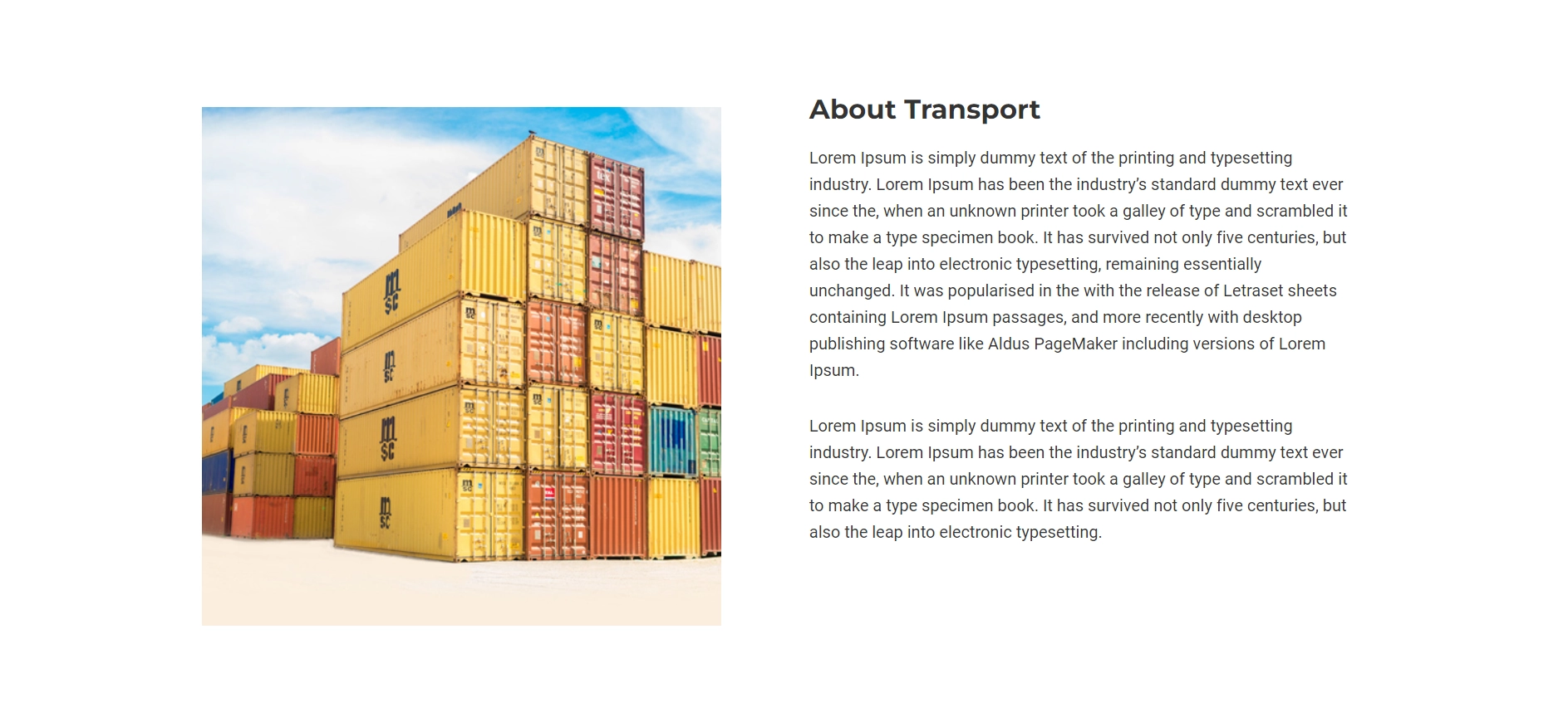 Transport Services WordPress Website Template