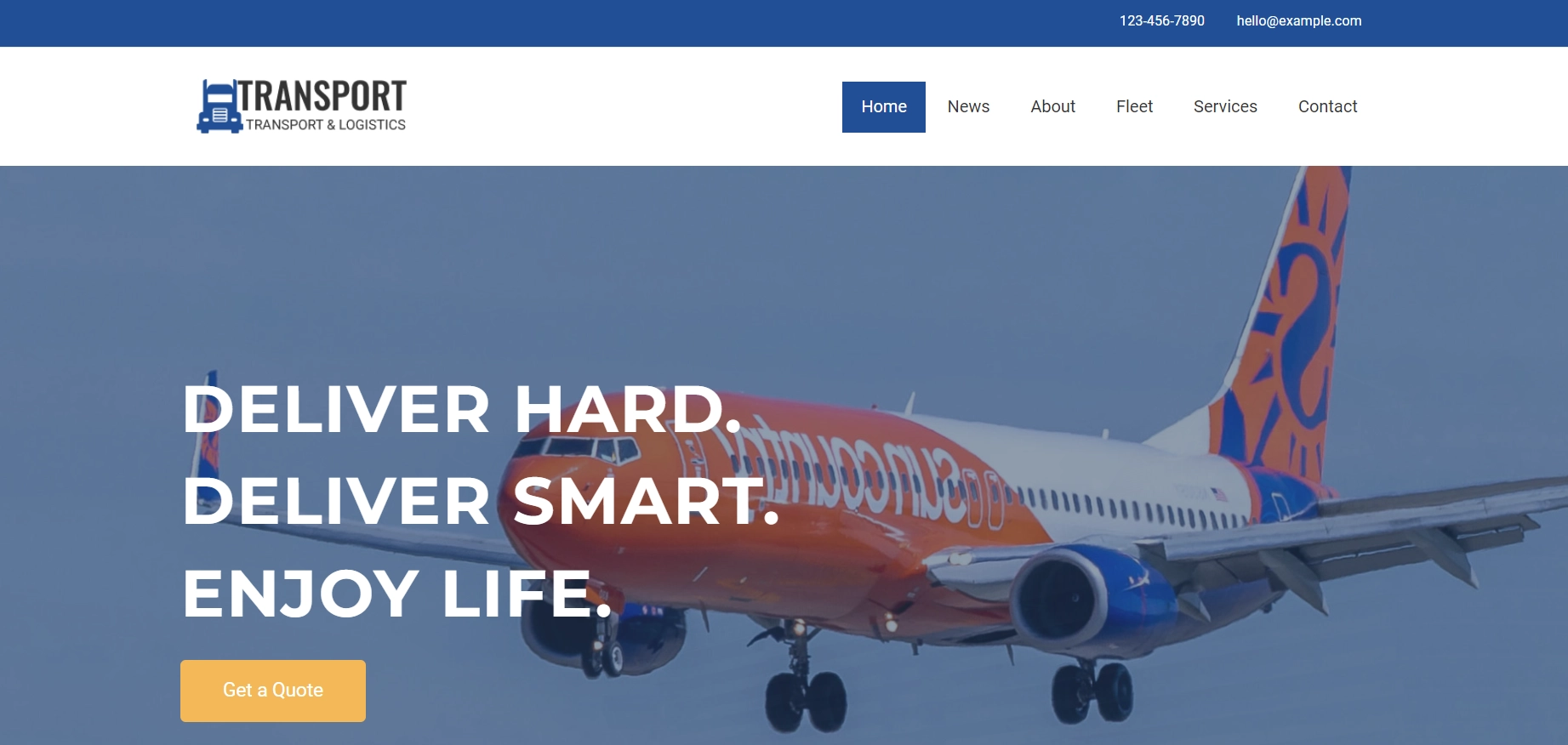 Transport Services WordPress Website Template