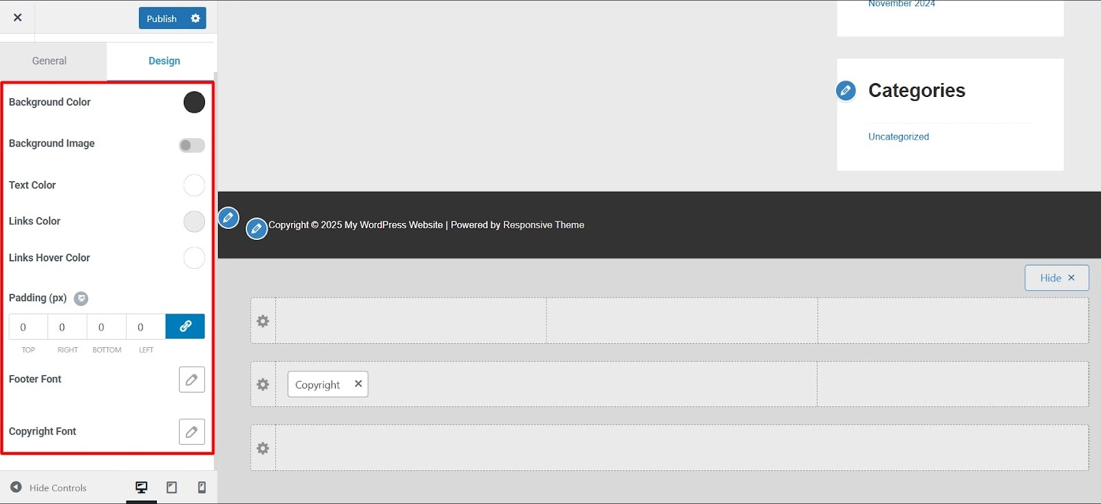 How to Create a Footer Using the Cyberchimps Responsive Theme